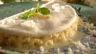 Tapioca com coco e leite condensado fica irresistível!