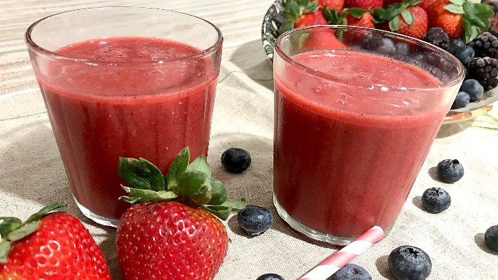 Smoothie de morango zero lactose e zero açúcar